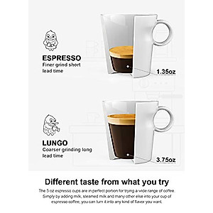 LE TAUCI 5 Ounce Espresso Mugs, Designed for Nespresso Lungo, Cappuccino, Tea, Ceramic Stackable Coffee Cup Perfect for Espresso Machine and Coffee Maker, Set of 4, White