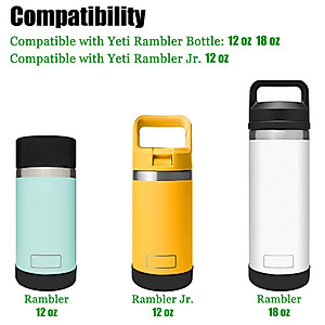 2 PCS Silicone Boot Sleeve for YETI Rambler 12 oz 18 oz, Bottom Protection for Rambler Jr 12 oz Kids Bottle Accessories - Dishwasher Safe