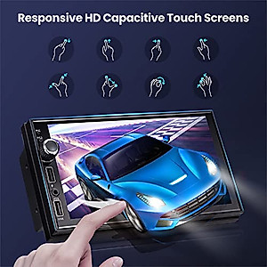 maXpeedingrods Android Double Din Car Stereo Radio with Wireless Apple CarPlay & Android Auto, 7 Inch HD Touch Screen in-Dash GPS Navigation Head Unit, Bluetooth, MirrorLink, Wi-Fi, Dual MIC, 2G+32G