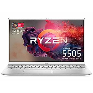 Dell Inspiron 5505 Laptop AMD Ryzen(TM) 7 4700U 8GB DDR4 256GB M.2 PCIe NVMe Solid State Drive 15.6-inch FHD (1920 x 1080) Anti-Glare LED Backlight Non-Touch Narrow Border WVA Display