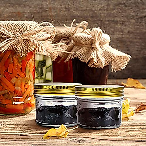 Encheng 4 oz Clear Glass Jars With Lids(Golden),Small Spice Jars For Herb,Jelly,Jams,Wide Mouth Manson Jars Canning Jars For Kitchen Storage 40 Pack