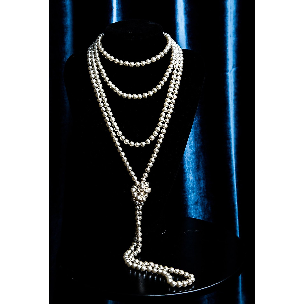 Cizoe 1920s Pearls Necklace Fashion Faux Pearls Gatsby Accessories Vintage Costume Jewelry Cream Long Necklace for Women(1A-white-1)