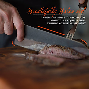 Bear Creek Knives | Antero 8" Kiritsuke Chef Knife | UltraFine 3-Step-Honed Blade | 440c Stainless Steel | Double-Beveled Cutting Edge | Rosewood Handle