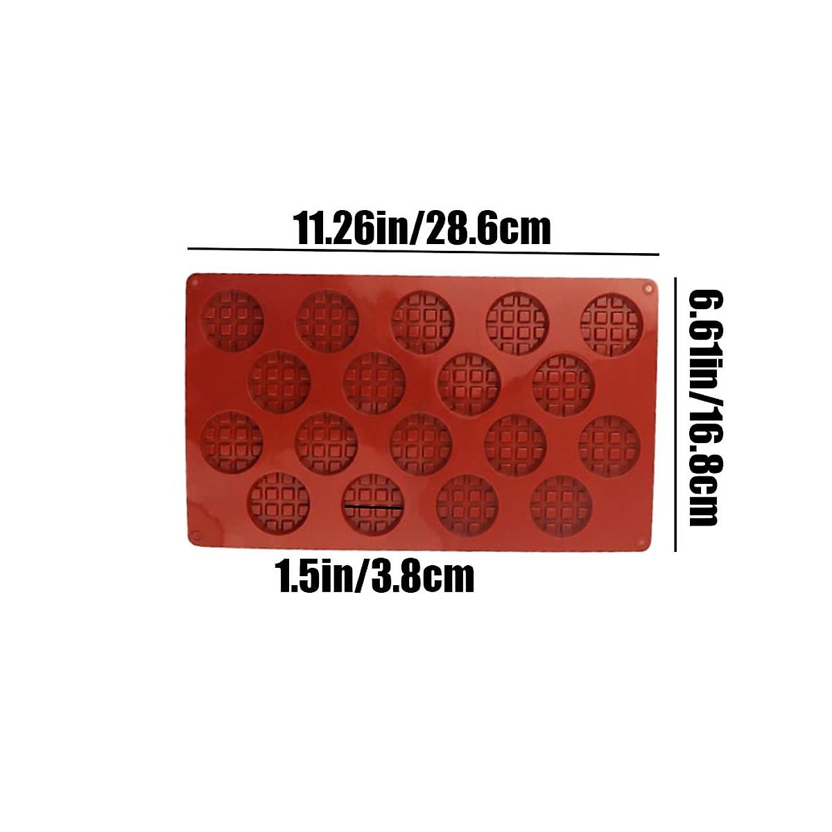 Waffle Mold Nonstick Silicone Mold 18 Grids Chocolate Mold for Making Waffles Chocolate Candy Jelly