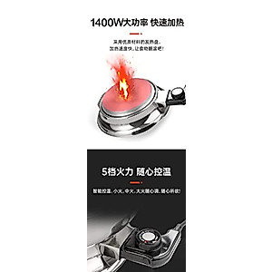 YONGXIN Electric Hot Pot JH-160B-30cm with Divider 304 Stainless Steel, 1400W Dual-Sided Shabu Hot Pot, 4 Liters