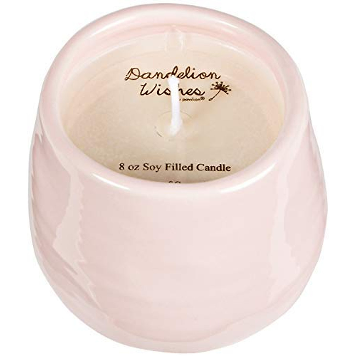 Pavilion Gift Company May All Your Wishes Come True Happy 60th Birthday-8 oz Soy Wax Candle with Wick in A Pink Ceramic Vessel 8 oz-100 Scent: Serenity, 3.5 Inch Tall