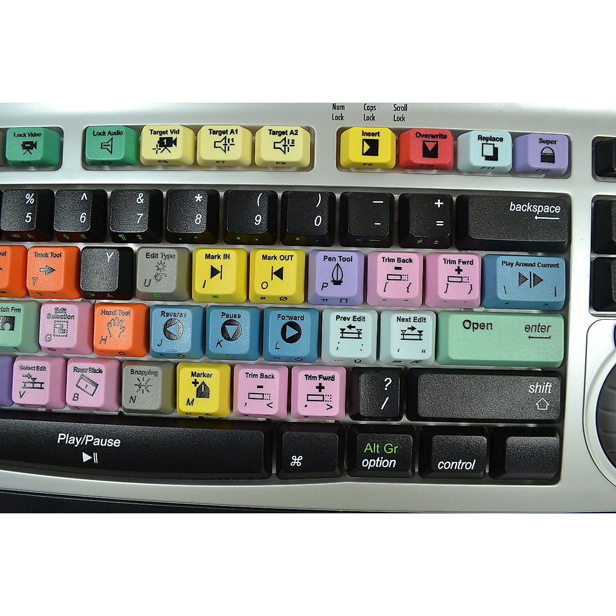 Bella Professional Series Keyboard for Apple Final Cut Pro, Black and Silver Color, with Jog, for Mac