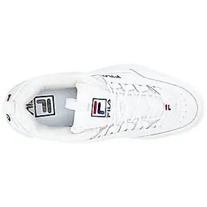 Fila Men's Disruptor II No-Sew Sneakers White/Navy/Red 11