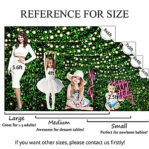 Mocsicka Green Leaves Happy Birthday Backdrop Greenery Pink Neon Birthday Backdrops 30th 40th 50th Adult Birthday Party Decorations Photo Background (Pink, 7x5ft (82x60 inch))