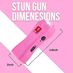 Avenger Defense Portable Stun Gun Mini for Women - Rechargeable Self Defense Flashlight Device (Orchid Pink, Plastic)