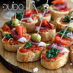 Cocktail Picks Stainless Steel Toothpicks - (12 Pack / 4 Inch) Martini Picks Reusable Fancy Metal Drink Skewers Garnish Sticks for Martini Olives Appetizers Bloody Mary Brandied