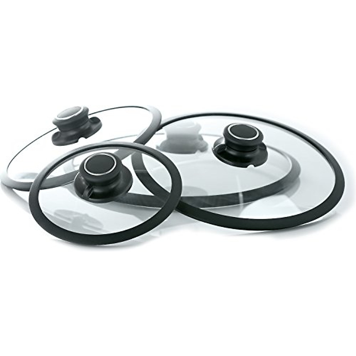 Black Cube Frieling Hybrid Stainless/Nonstick Cookware Tempered Glass Lid, 12 1/2-Inch Diameter, 12.5-Inch, Silver