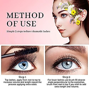 Black Thrive Mascara Waterproof, Tubing Mascara, Intense Length Luxury Beauty Big Eye, Volume & Definition, No Smudging, No Clumping Lasting All Day, Dermatologist & Ophthalmologist Tested