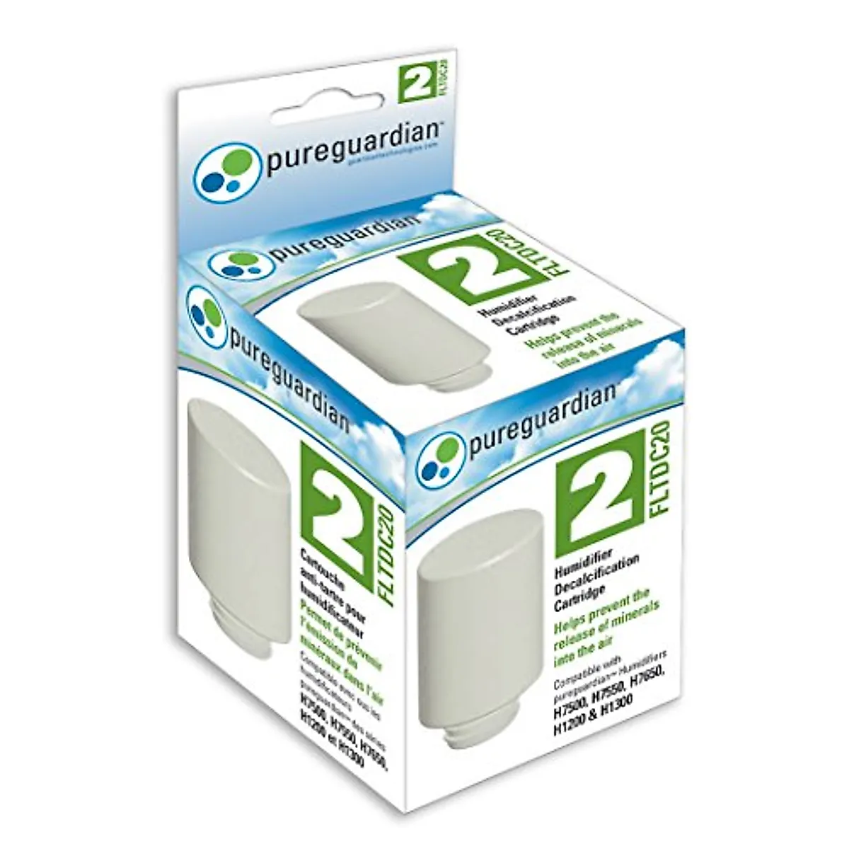 PureGuardian FLTDC20 Humidifier Demineralization Filter, Cartridge #2, 700 Hrs. Run Time, Prevents Release of Minerals Into Air, Fights White Dust, Easy Application to PureGuardian Humidifier