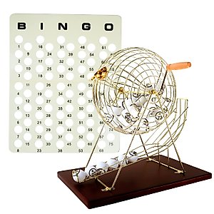 GSE Professional Bingo Game Set with X-Large Bingo Cage, 1.5" Ping Pong Size Bingo Balls, Bingo Master Board. Great for Large Groups, Bingo Halls, Parties, Bingo Game Night