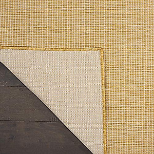 Nourison Positano Indoor-Outdoor Yellow 8' x 10' Area Rug, Easy Cleaning, Non Shedding, Bed Room, Living Room, Dining Room, Backyard, Deck, Patio (8x10)