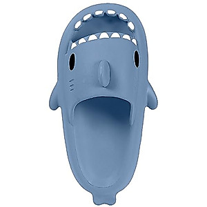 KVbabby Cloud Shark Slides for Kids Toddlers Girls Boys Novelty Open Toe Sandals Cute Shower Pillow Slippers with Thick Sole for Outdoor Indoor Sky Blue 3-4 Big Kid