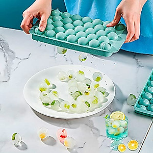 Small Circle Ice Cube Trays, Mini Ice Cube Trays for Freezer With Lid, 0.67in X 99PCS Easy Release Sphere Ice Molds, Making Mini Circle Ice Chilling Whiskey Cocktail Juice Coffee Pudding