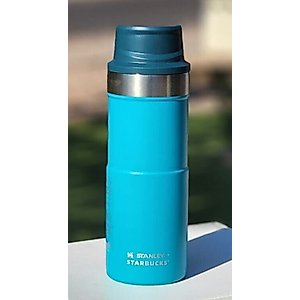 Starbucks Stanley Stainless Steel Trigger Action Vacuum Tumbler 12 FL OZ TEAL