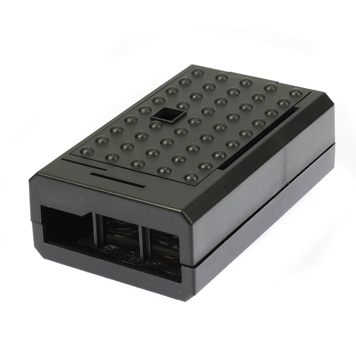 12voltnet Black Case ABS Raspberry Pi 3 B with Square Cutout 4 Camera Board w/Screw