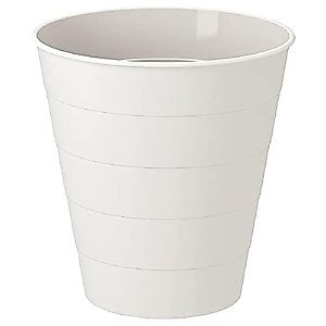 I-K-E-A FNISS Trash Can Paper Waste Bin Basket Durable Plastic 3 Gallons Lightweight (White)