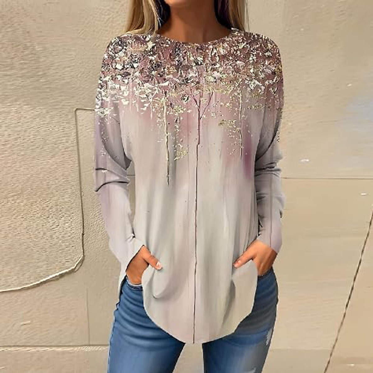 Women Waffle Knit Shirts V-Neck Long Sleeve Casual Slouchy Loose Blouses Plain Faux Button Lightweight Pullover Costumes for Women Womens Sweaters