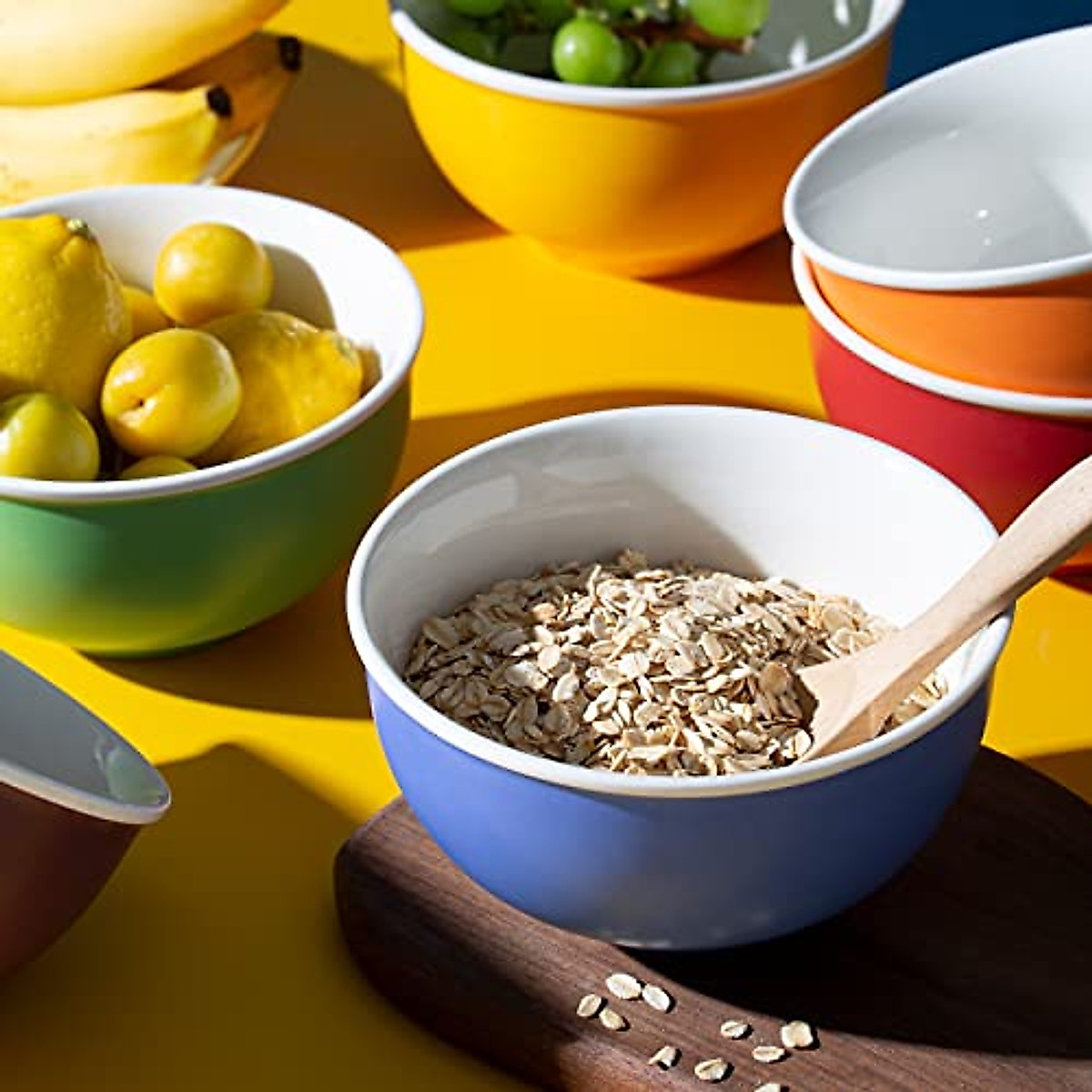 LIFVER Cereal Bowls, 24 Oz Soup Bowls, Ceramic Bowls, Ceramic Bowls for Soup Cereal Dessert, 5.75 Inches, Multicolour, Microwave and Dishwasher Safe, Set of 6