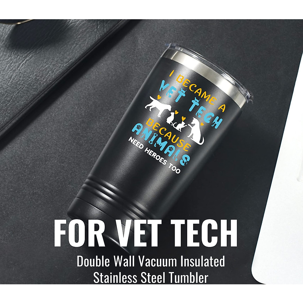 Onebttl Vet Tech Gifts, Appreciation Gifts for Veterinary Technologists on Christmas, Birthday and End of Year, 20 oz Stainless Steel Insulated Tumbler - Heroes