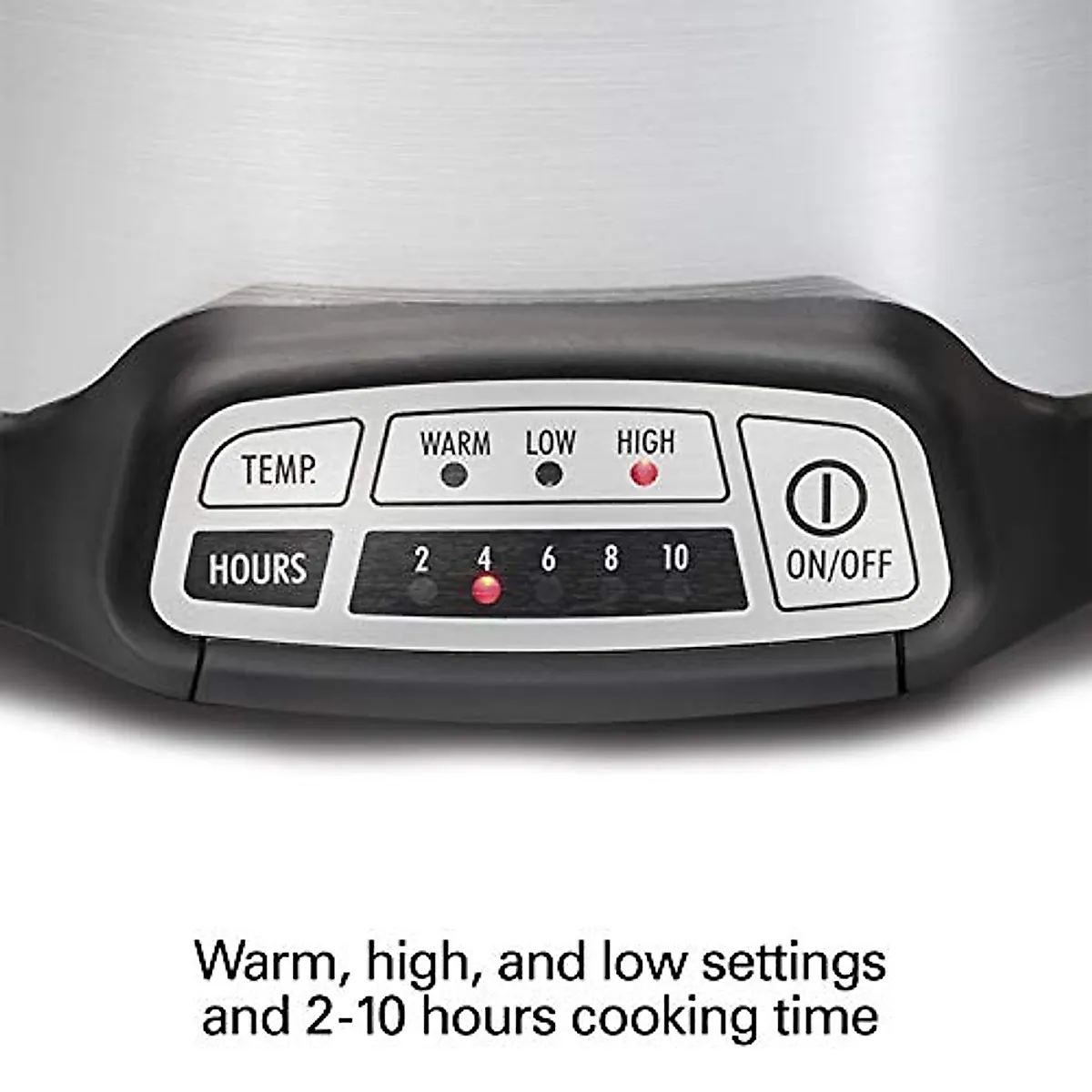 Hamilton Beach Programmable Slow Cooker with Flexible Easy Programming, 5 Cooking Times, Dishwasher-Safe Crock, Lid, 4 Quart, Silver