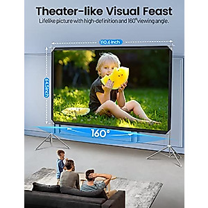 Projector Screen and Stand - Velcolt Outdoor Projector Screen 100 inch, 16:9 4K HD Foldable Portable Outdoor Movie Screen Pull Down with Carry Bag for Indoor Outdoor Camping Backyard Home Theater