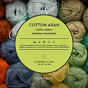 Paintbox Yarns 100% Cotton Aran Yarn 1.76oz (50g), 93 Yards (85m) - Lime Green Worsted Wool for Crochet, Knitting - Soft, Lightweight for Sweaters, Clothes