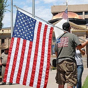 American Flag 3x5 FT 210D For Outside 100% Made In USA Most Durable, Heavy Duty, Luxury Embroidered Star with Brightly Colored Brass Grommets Premium US Flag (3x5 Ft)