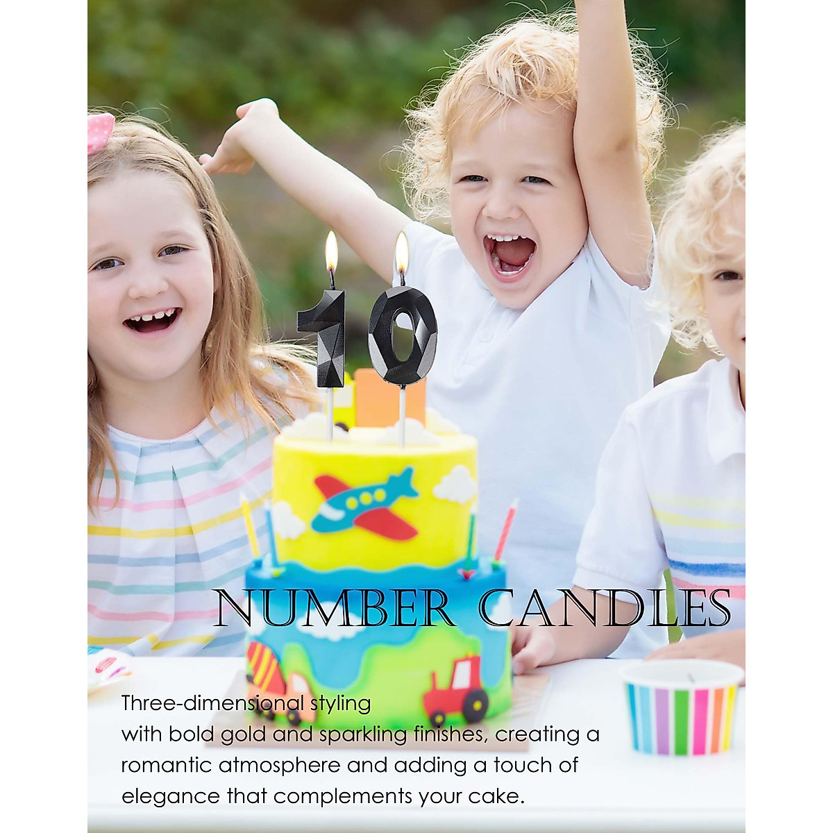 Number 12 Candles,12th Birthday Candles,Black Happy Birthday Candle for Cake,3D Design Cake Topper Decorations for Boy Men Pet Birthday Party Wedding Anniversary Celebration Supplies