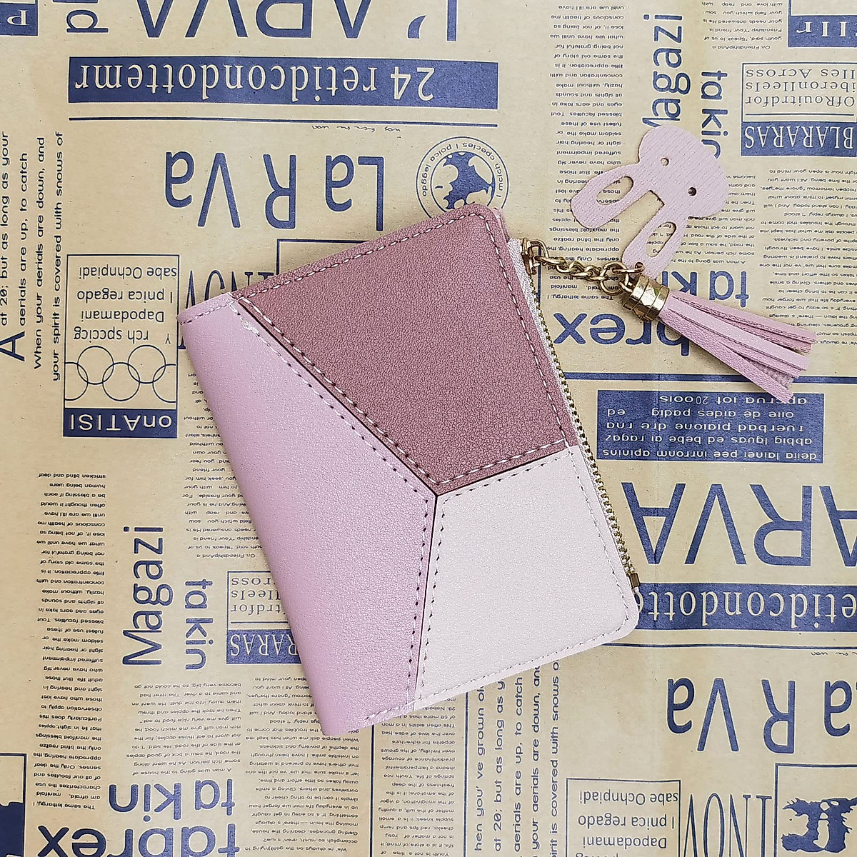 FuninCrea Ladies Zipper Wallet, Small Purse with Metal Snap Button, Leather Wallet for Women with Coin Bag, Multifunction Ladies Bifold Wallets, Credit Card Holder Wallet for Girls (pink)