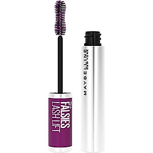 Maybelline The Falsies Lash Lift Washable Mascara Volumizing, Lengthening, Lifting, Curling, Multiplying, Eye Makeup, Blackest Black, 1 Count