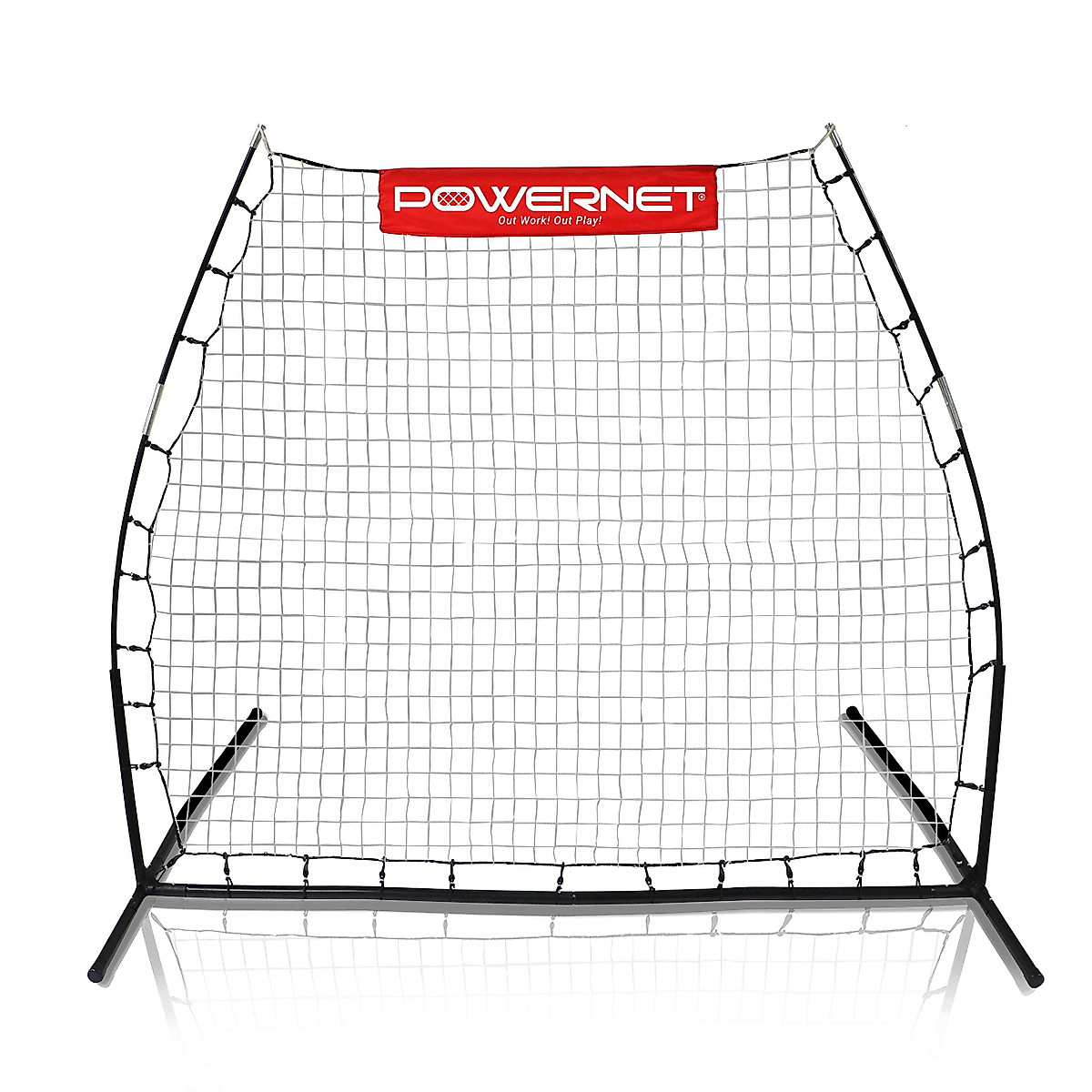 PowerNet Carli Lloyd Rebounder Training Net for Soccer, Lacrosse, Baseball, Softball | Angled Multi-Sport Rebound Pitchback Net | Portable Dual Practice Surface