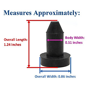 JSP Manufacturing Push in Kayak Drain Plug 1/2" for Sun Dolphin 4985616 Aruba, Bali, Excursion (1)