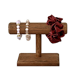 MOOCA 2 Pcs Wooden Jewelry Display Stand, Bracelet Watch Holder Display for Store, 7.9 W x 2.9 D x 5.5 H in, Brown Color