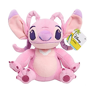 Disney Lilo & Stitch 6-Inch Bean Plushie Angel, Stuffed Animal, Alien, Officially Licensed Kids Toys for Ages 2 Up by Just Play