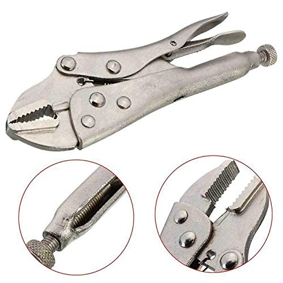 pliers Carbon steel welding tool adjustable jaw pliers C clamp locking mouse pliers forging pliers for emergency home maintenance Rugged pliers suitable for daily use (Size(inch) : 7inch)