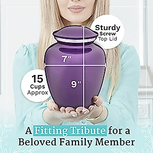GetUrns - Embrace Butterfly Urns for Human Ashes, Cremation Urns for Adult Ashes Men & Women, Cremation Urn for Home, Vault, or Niche, 200 cu. in, Custom Single Engraving, Purple