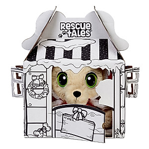 Little Tikes Rescue Tales Holiday Pup- Santa's Helper Soft Plush Stuffed Animal, Adoption Tag & Certificate, Doghouse Playset for Kids, Toys for Girls Boys Ages 3 4 5+