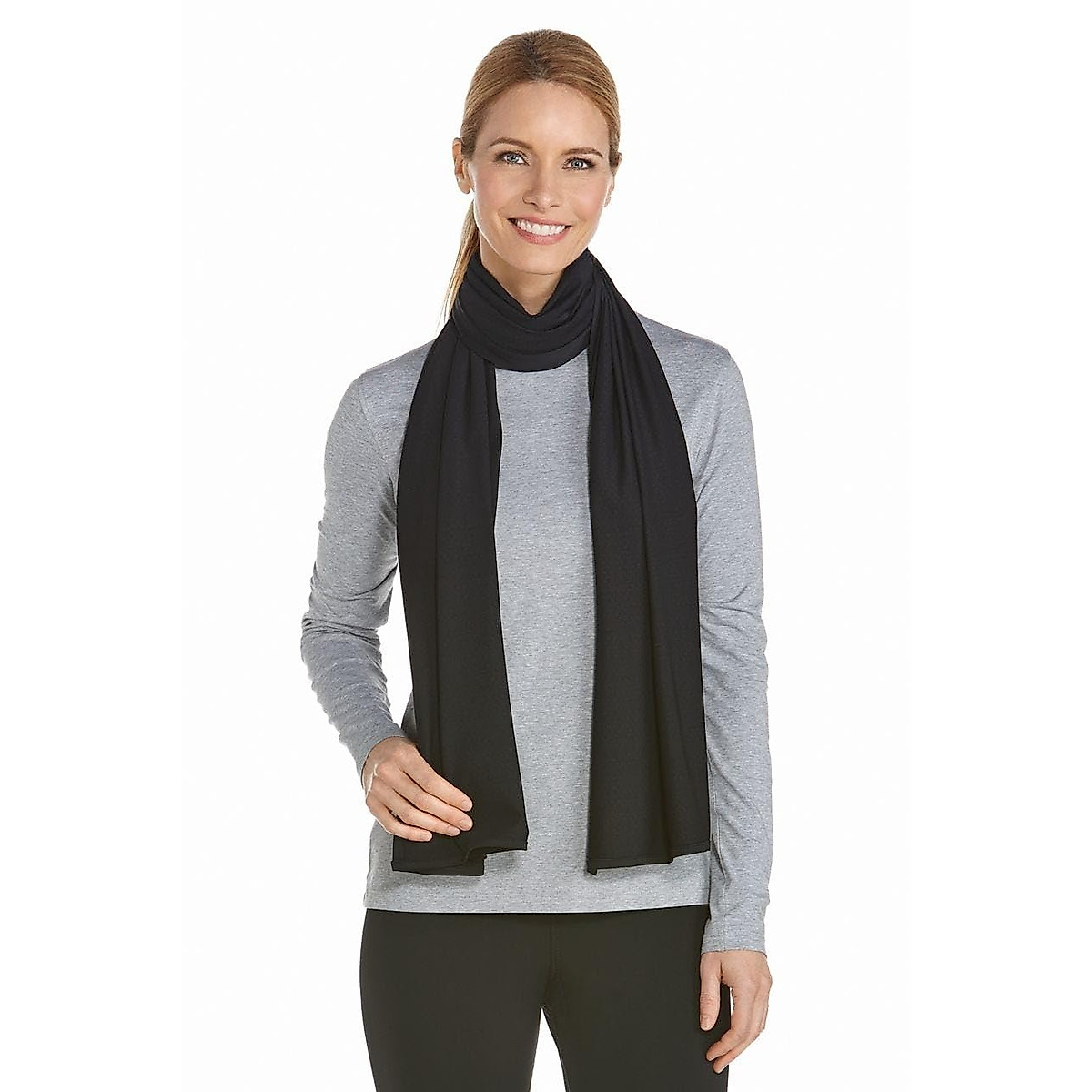 Coolibar UPF 50+ Women's Bhakti Sun Shawl - Sun Protective (One Size- Black)