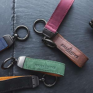 Snakehive Key Loop - Real Leather Keychain for Men and Women - Key Organizer for Home Car Keys - Key Chain Handmade in Europe Teal