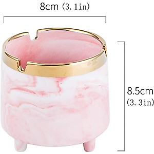 Ashtray 1 Pack Pink Marble Ceramic Ashtray Home Easy Clean Decorative Ash Holder Cigarette Ashtray Indoor Outdoor Patio Cigarette Ashtray Ash Tray