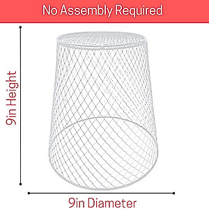 RE GOODS Chicken Wire Plant Cover – 6 Garden Cloche Baskets, Cage Protectors from Animals and Rabbits, Includes 18 Garden Stakes and 10 Waterproof Labels (White)