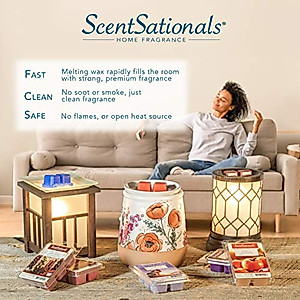 Scentsationals Wax Melt Warmer, Wax Warmer for Scented Wax Melts - Mosaic Collection Garden Delight - Candle Wax Melter for Fragrance Cubes and Tarts