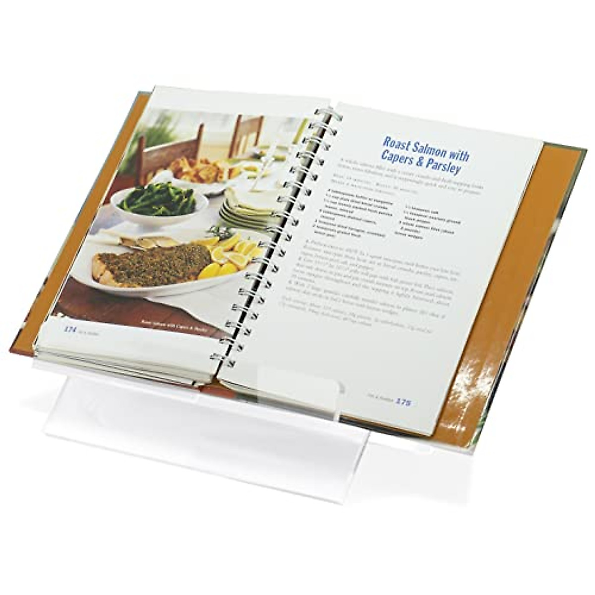Red Co. Clear Acrylic 2 Piece Cookbook Stand & Recipe Holder for Kitchen Counter, 9.5” x 5” x 11”