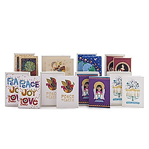 Hallmark UNICEF Boxed Christmas Cards, Peace Joy Love Lettering (12 Cards and 13 Envelopes) (1XPX2015)
