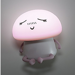 LuxLumi Mushroom Buddy LED Touch Night Light Silicone Dimmable Touch Battery Operated for Kids Room Baby Nursery Toddler Girls Boys Halloween
